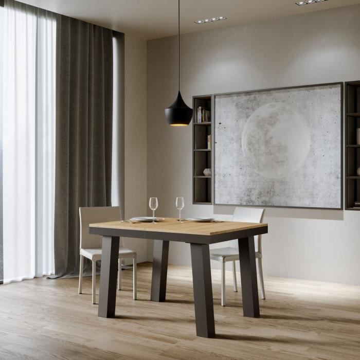 Table extensible - BRIDGE EVOLUTION - 90x120 cm - effet chêne naturel ...