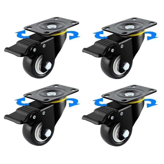 Roulettes Pivotantes À 360° (Lot De 4) Roulettes Pour Meubles Muettes ...