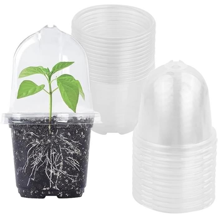12 Pièces Pot De Fleurs En Plastique Transparent, Ø 9 Cm Pots De Semis ...