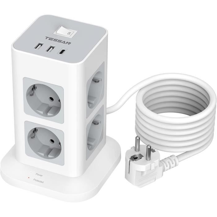 Tour Multiprise Parafoudre avec USB, Multiprise Electrique avec 8 ...