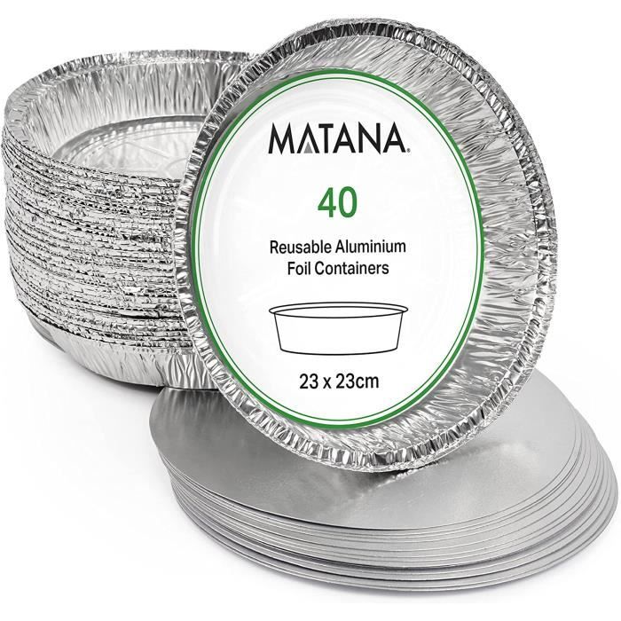 Moule Jetable - 40 Grands Barquettes Ronds Jetables Aluminium Couvercle ...