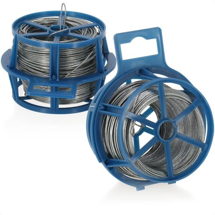 ® 100 Mètres De Fil De Reliure De Couleur Argent, 2 Rouleaux De 50 Mètres De Fil Galvanisé ...
