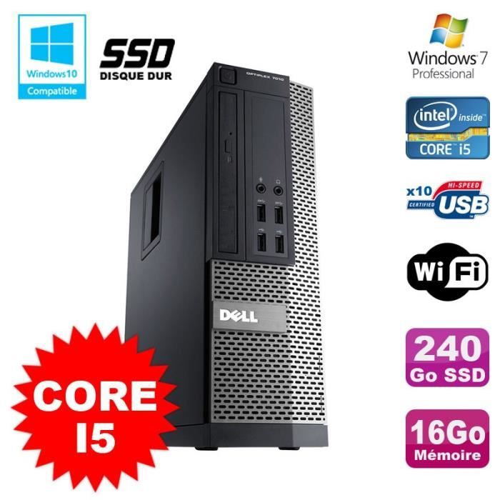 PC Dell Optiplex 7010 SFF Core I5 2400 3.2GHz 16Go Disque 240Go SSD Wifi W7 - Cdiscount Informatique