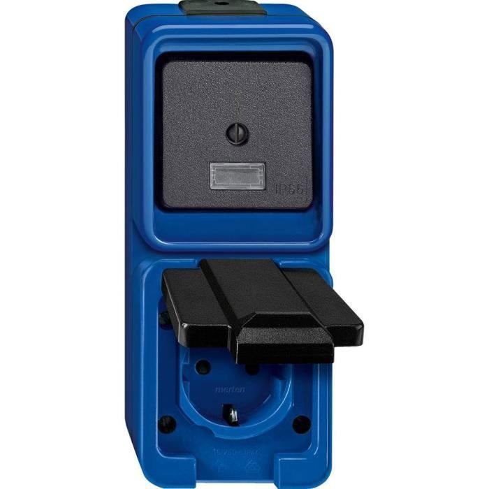 Interrupteur - Merten - 227875 - IP44 - Bleu - 10A - Prêt à poser ...