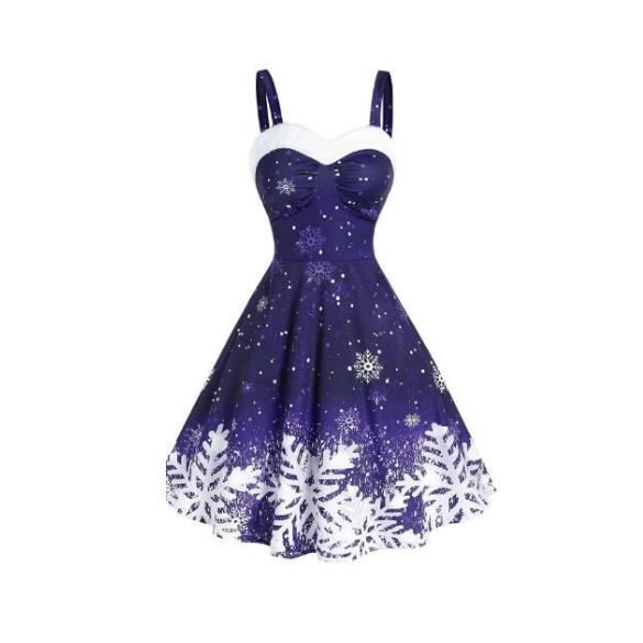 Robe Noël Femme - Allence - Cocktail Vintage - Grise Grise - Cdiscount ...