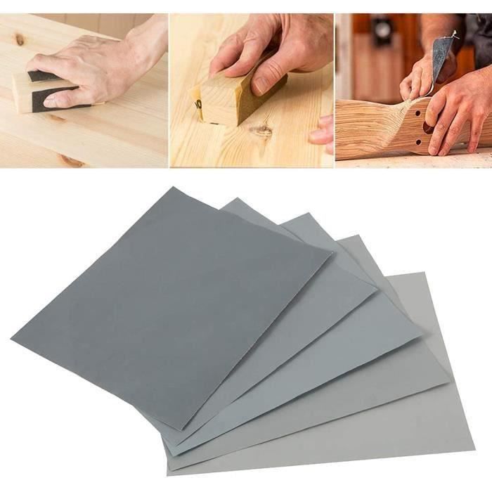 Cadeau-25pc Papier de verre étanche 5 types de papier de verre abrasif ...