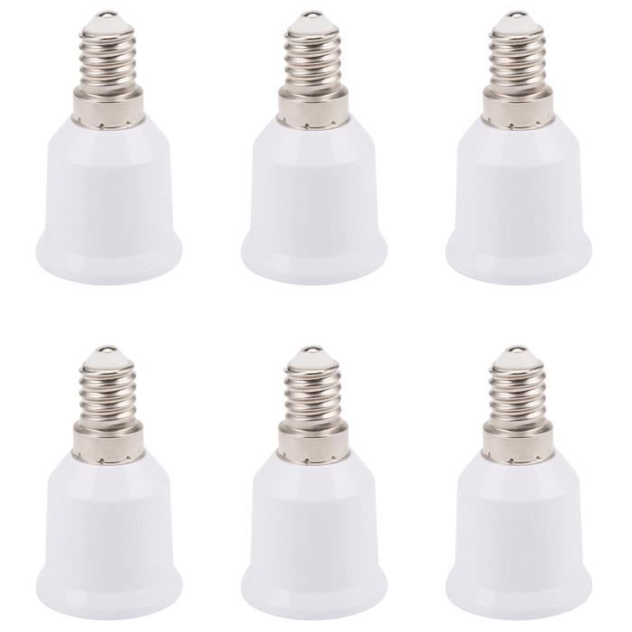 6X E14 À E26 E27 Adaptateur Douille de Lampe de Lustre E14 À Douille Moyenne E26 E27 D ...