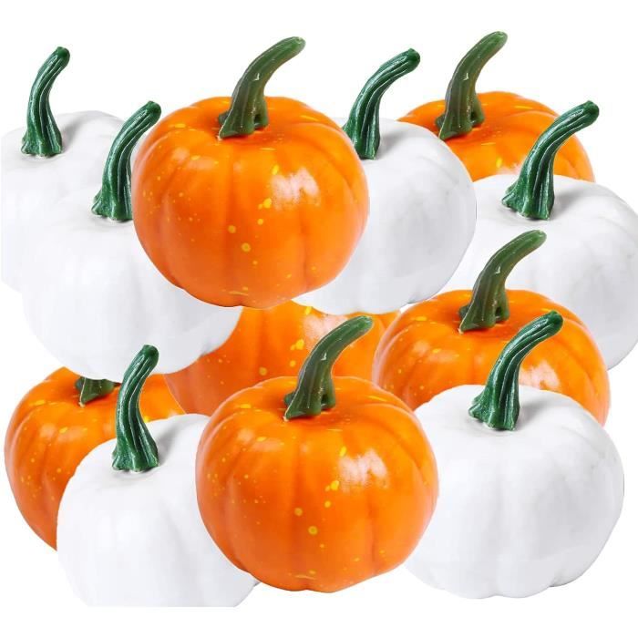 Lot de 12 Mini citrouilles artificielles réalistes pour la récolte d ...