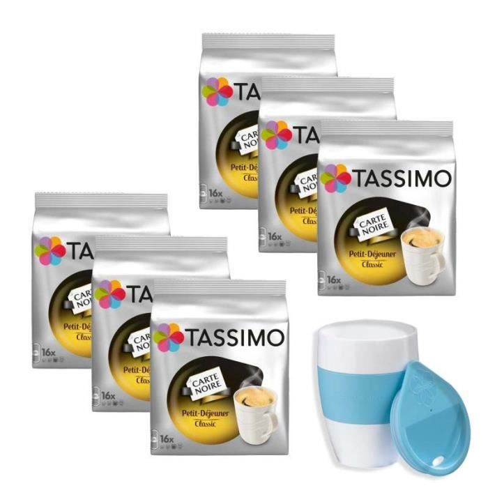6 Tassimo Carte Noire Petit Déjeuner Classic + Mug TASSIMO Koziol Aroma ...