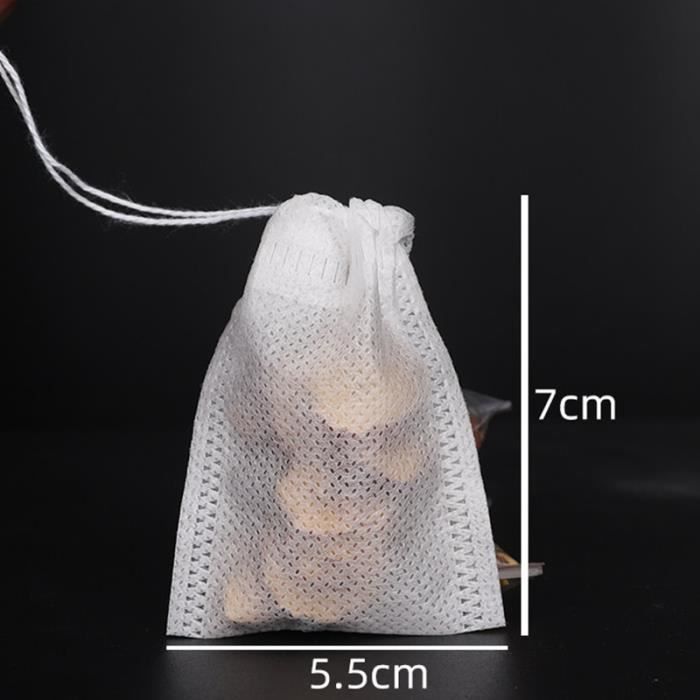 PASSOIRE A THE,5.5x7cm-100pcs--Sachets de thé vides à ficelle, 100 pièces, infuseur avec ficelle ...