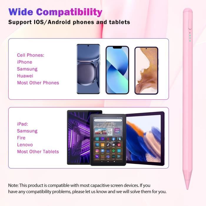 Stylet Tablette Compatible Avec Apple Ipad-Pro-Air-Mini-Iphone-Samsung-Android-Lenovo-Huawei ...