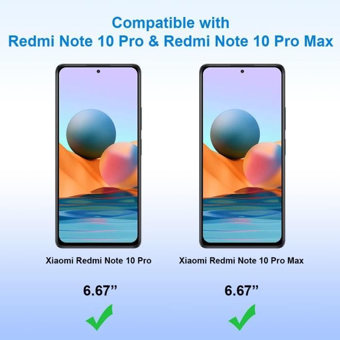 Lot De 2 Verre Trempé Pour Xiaomi Redmi Note 10 Pro 4G-10 Pro Max Vitre ...