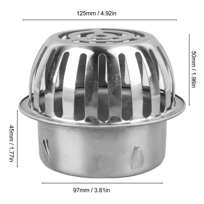 YOSOO Siphon de sol rond pour balcon gouttoir en Acier Inoxydable ...