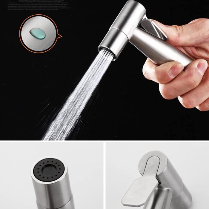 Douchette wc kit complet inox Pulvérisateur de toilette pour bidet ...