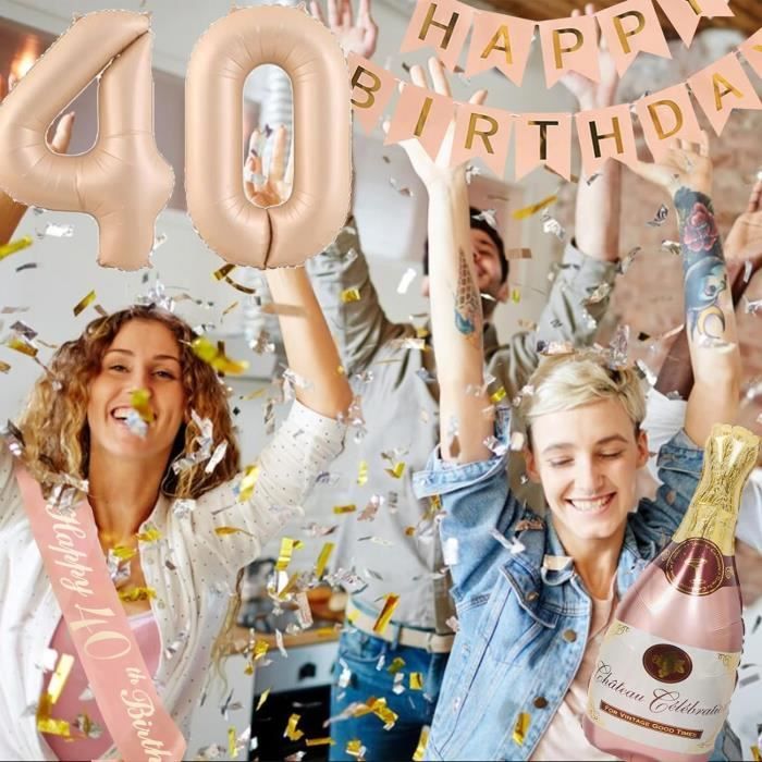 Decoration Anniversaire 40 Ans Femme, Ballon 40 Ans, Deco 40 Ans, Happy ...