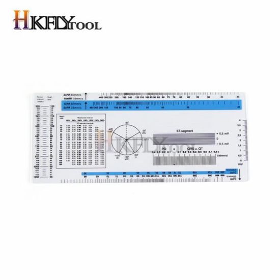 Bleu de règle ECG - Règle médicale ECG en PVC, goniomètre ECG, étrier ...