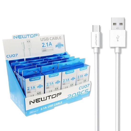 Câble Cu07 Petit Chargeur 2,1 A Usb Mâle 120 Cm Universel De Charge De ...