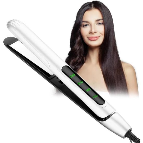 Lisseur Cheveux Professionnel, Fer À Lisser Boucleur 2 En 1 Plaques De Céramique Tourmaline ...