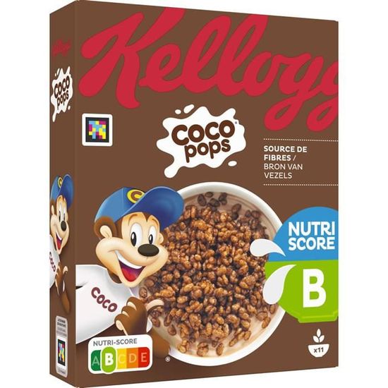 LOT DE 2 - KELLOGG'S - Céréales Au chocolat Coco Pops - boite de 330 g ...