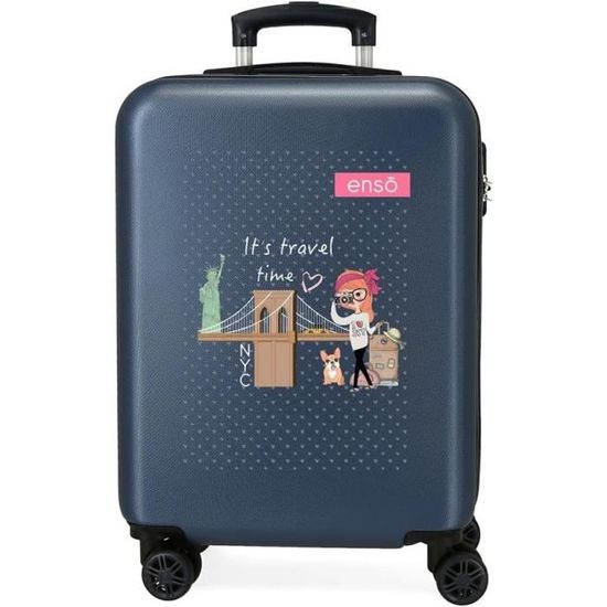 Travel Time Valise De Cabine Bleue 38 X 55 X 20 Cm Rigide Abs Fermeture ...