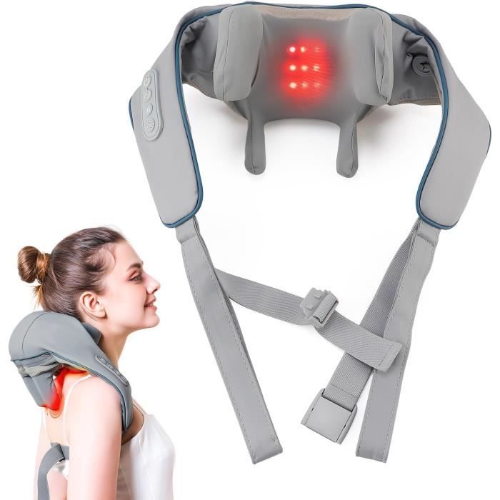 Shiatsu Masseur cervical avec fonction de chaleur, mas des épaules et du cou avec mas 4D ...