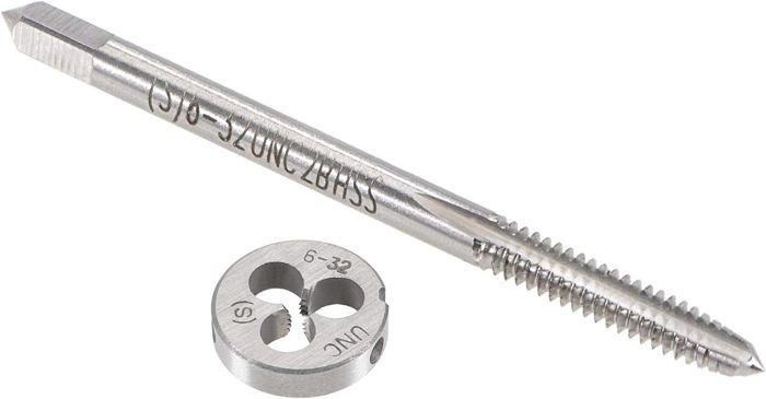 6-32 Unc Tarauds Et Filières Ensemble Hss Machine Filetage Robinet Rond Filetage Filière Main ...
