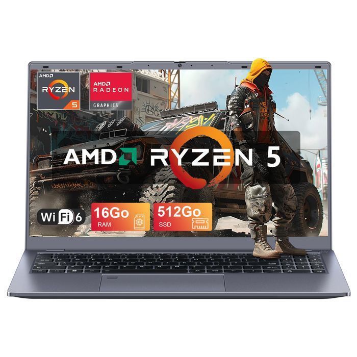 PC Portable,AMD Ryzen5 5500U(6C-12T, jusqu'à 4,0 GHz) 16Go DDR4,512Go ...