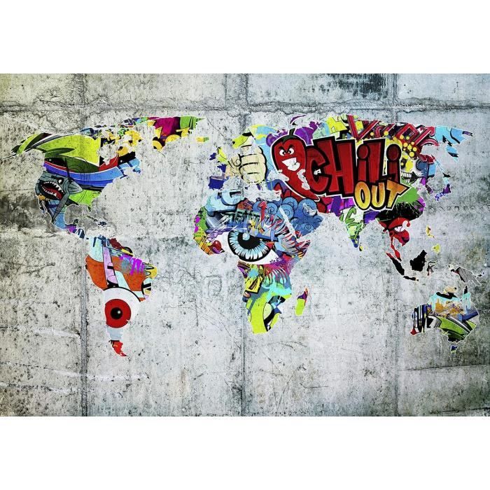 | Papier Peint Adhésif Graffiti 343X256 Cm Xxl Mural Décoration Feuille ...