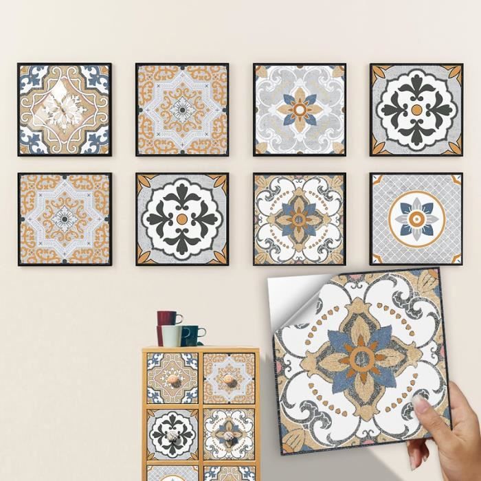 Dalle Pvc Adhesive Murale 15X15 Vintage Stickers Cuisine Stickers ...