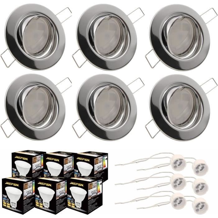 Lot De 6 Spots Led Encastrables Dimmable Plafonniers Led 8w À Encastrer