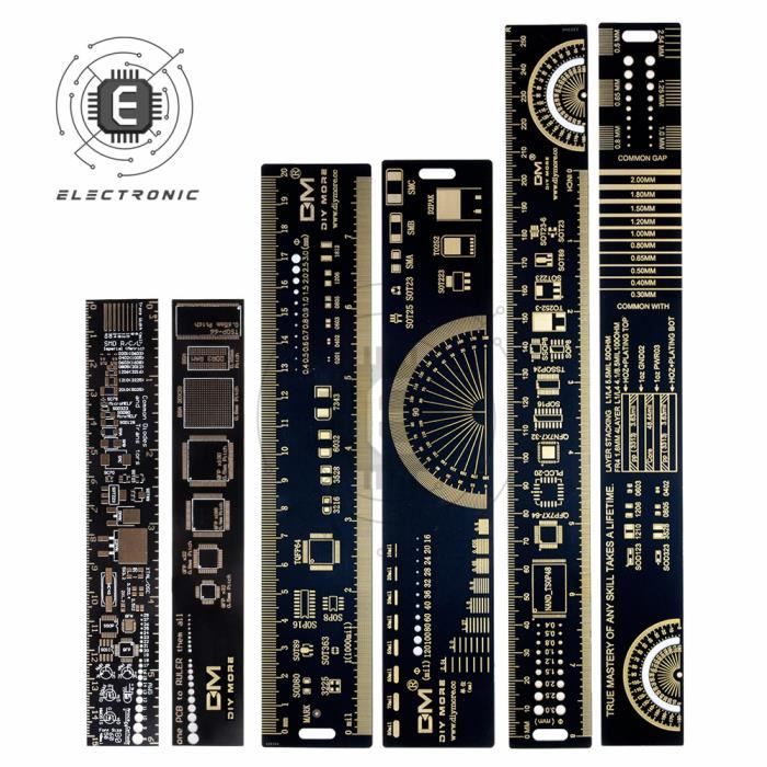 3 en 1 - Aideepen 3 types règle PCB outil de mesure multifonctionnel ...