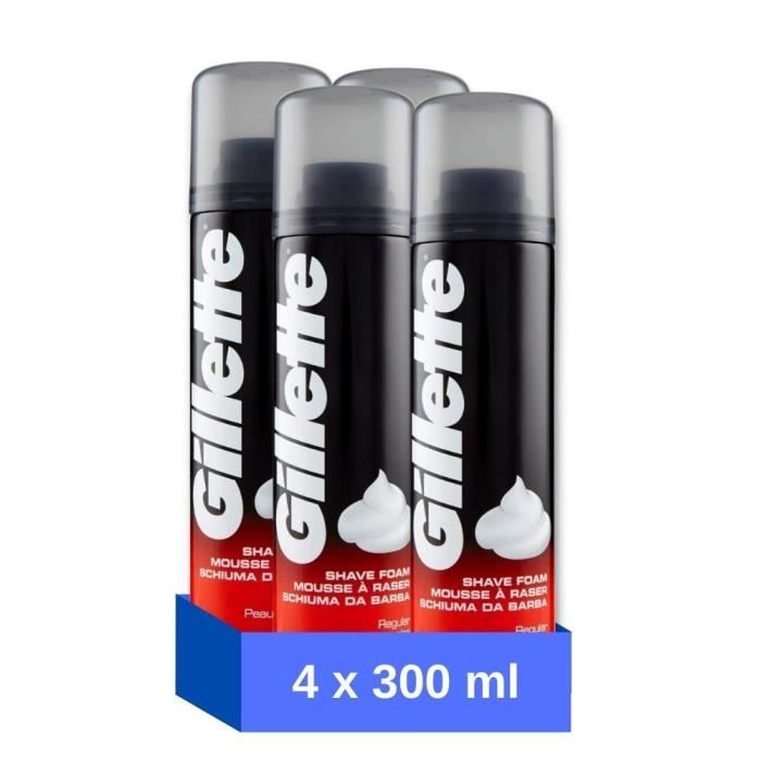 Gillette Basic Crème à Raser Régulière - 300 ml - 4 pièces - Cdiscount ...