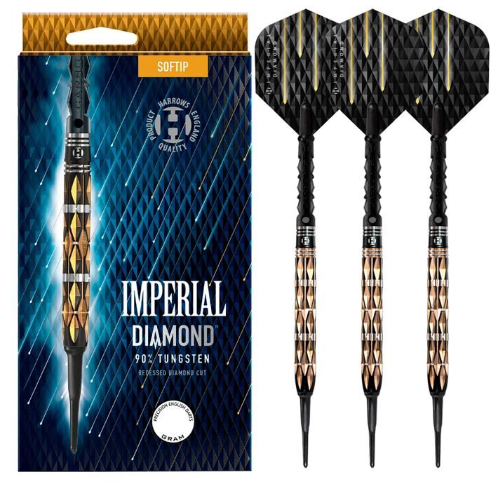 Fléchettes Harrows Impérial Diamond 90% Tungstène 18GR pointe nylon ...