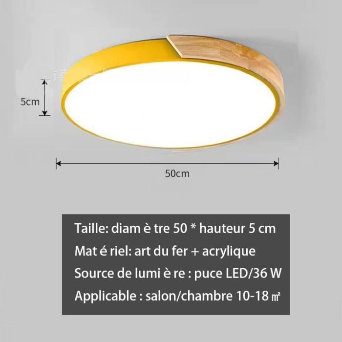 Plafonnier en fer forgé, OEMG, 50cm110W, lampe LED ronde simple ...