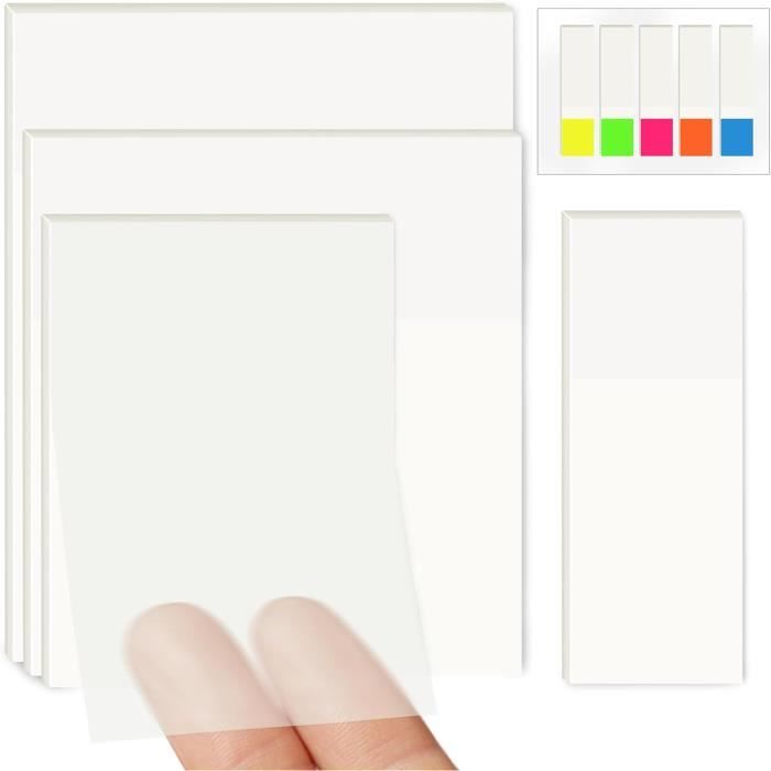 Post It Transparent, Sticky Notes, 200 Pcs Film Transparent Autocollant ...