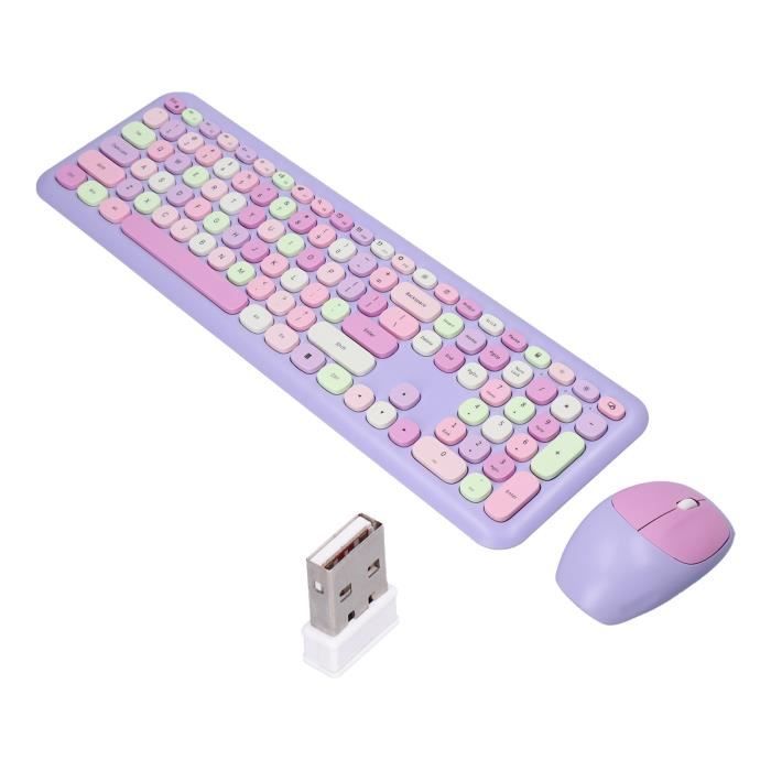TMISHION Combo clavier souris Clavier Souris Combo 2.4G Retro Multi ...