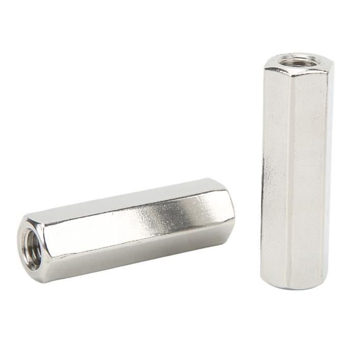 BOY Écrou d'accouplement hexagonal M10 5 pièces argent M10 écrou d'accouplement hexagonal ...