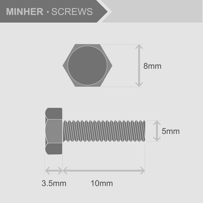 (80 Ensemble) M5 X 10Mm Boulons Et Écrous,À Six Pans De Coin Extérieur ...