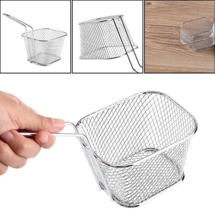 GZ* Mini Panier à Frites Rond Individuels en Acier Inonxydable Plats de ...