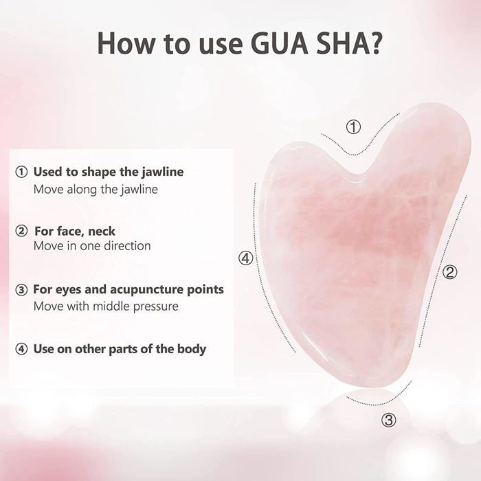 Jade Roller Visage et Gua Sha Masseur, Outil de Massage Facial Gua Sha ...