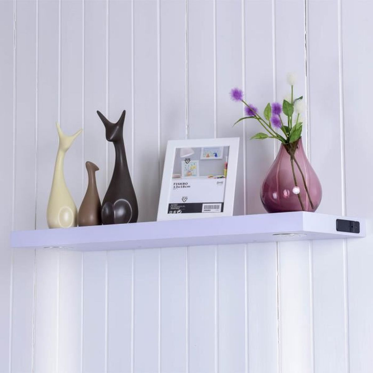 Etagère murale avec éclairage LED Tablette murale Neuf - Cdiscount Maison