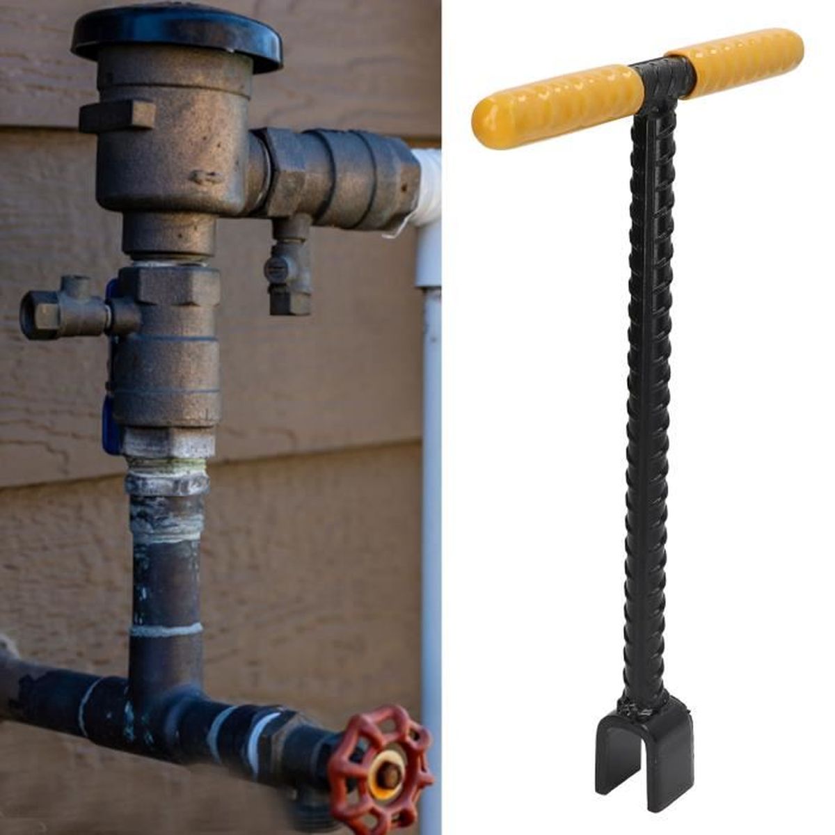 Clé utilitaire 4 voies Clé de compteur d'eau clé de valve d'eau à ...