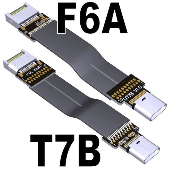 F6A-T7B-25cm Câble'extension de panneau avant USB 3.2 Type C 5-10-20-30 ...