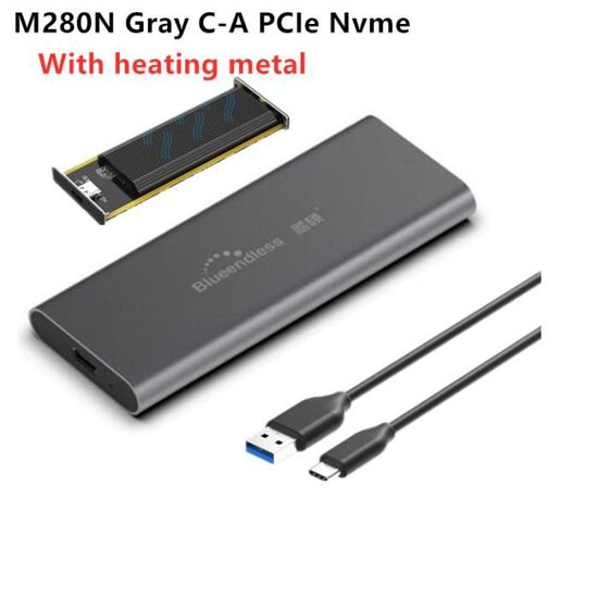 M280n gris c-a - disque dur externe NVME SSD M2, USB boîtier SSD ...