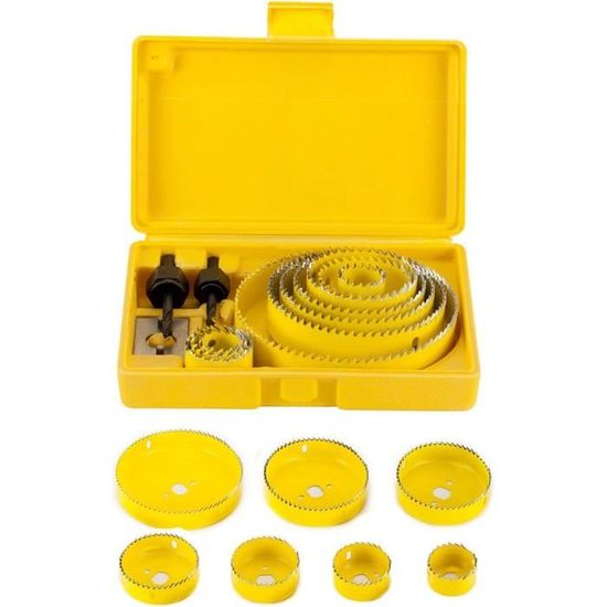 Scies Cloche Scie Trépan 19 127 mm Scies Cloches Coffret pour Bois ...