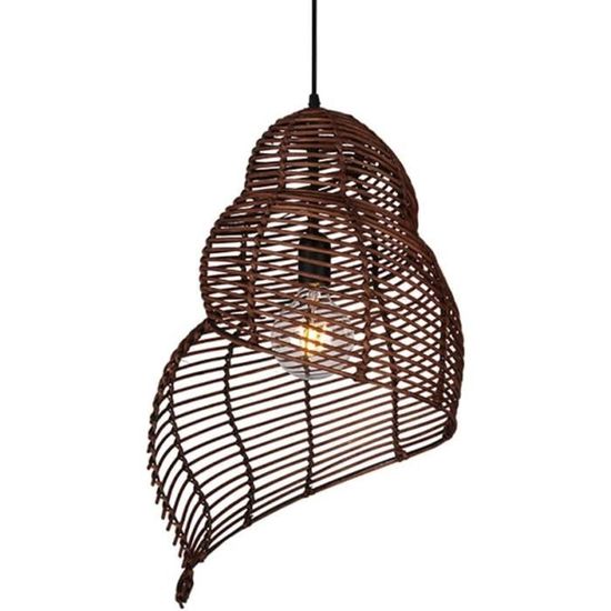 Lustre Bohème En Rotin Suspension Tissée À La Main, Luminaire De Lustre ...
