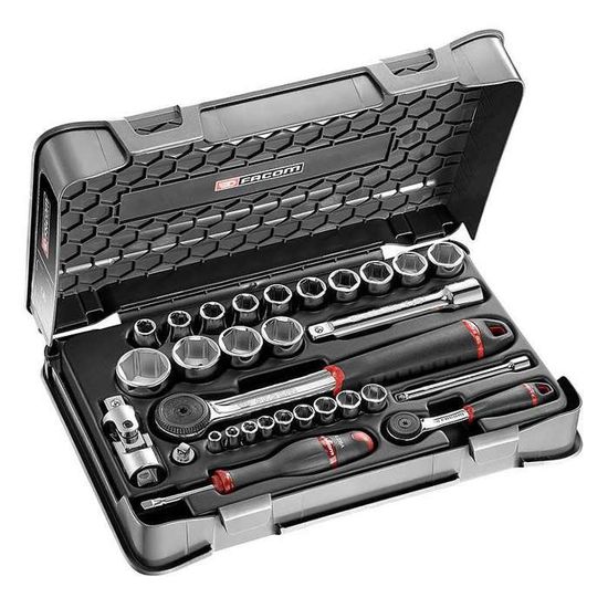 Coffret douilles 1/4'' - 1/2'' 6 pans métriques 30 pièces - FACOM - RS.161-1PB - Cdiscount Bricolage
