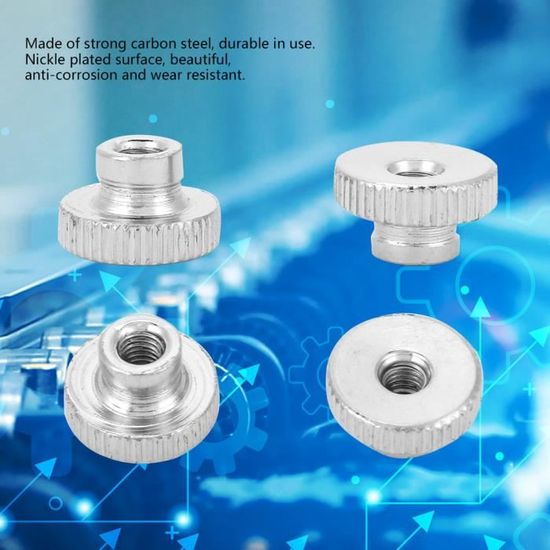 SALALIS crou de poignée M3 M4 M5 M6 M8 M10 en acier au carbone nickelé à serrer à la main les ...