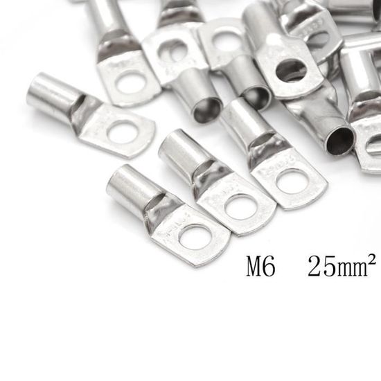 COSSE ELECTRIQUE,M6 25mm2--Bornes de batterie, 20 pièces SC6 5-6 M4-M5-M6-M8, trou de boulon ...