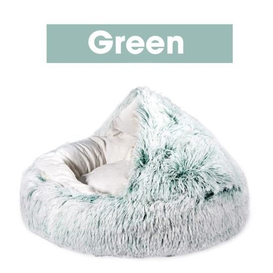 PET LIT,Green-50cm--Lit rond en peluche pour chien et chat, panier de ...